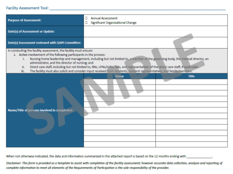 Facility Assessment Tool - Proactive LTC Consulting